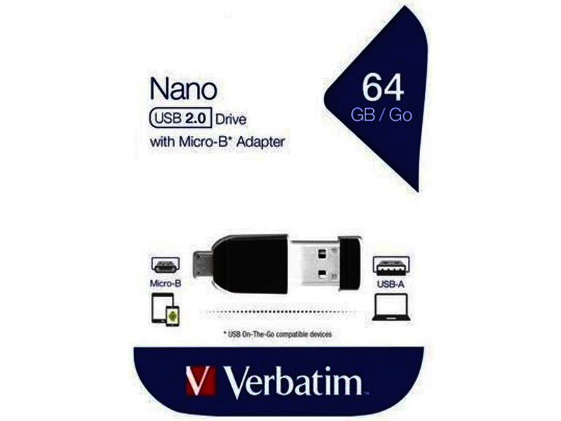 Verbatim Nano+ Flash USB 2.0 49329 64GB inkl. OTG Adapter - Preise und ...